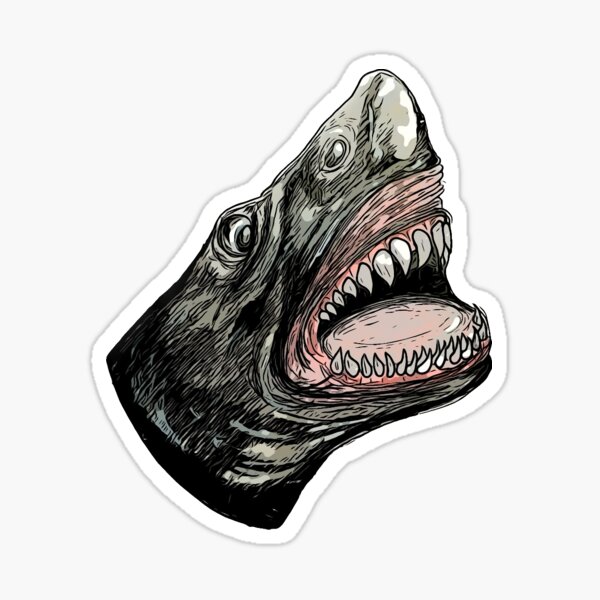 "Digital Jaws" Sticker for Sale by Art-of-Bishop | Redbubble