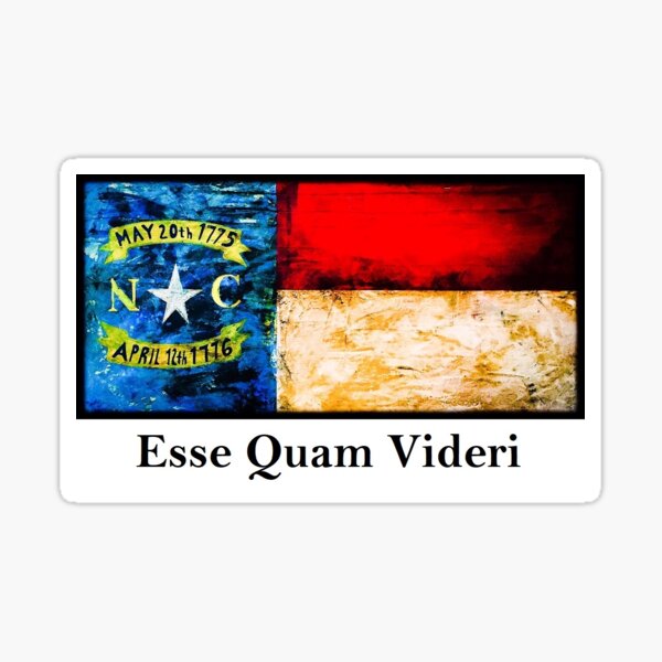 "NC Flag with State Motto" Sticker for Sale by barryknauff | Redbubble