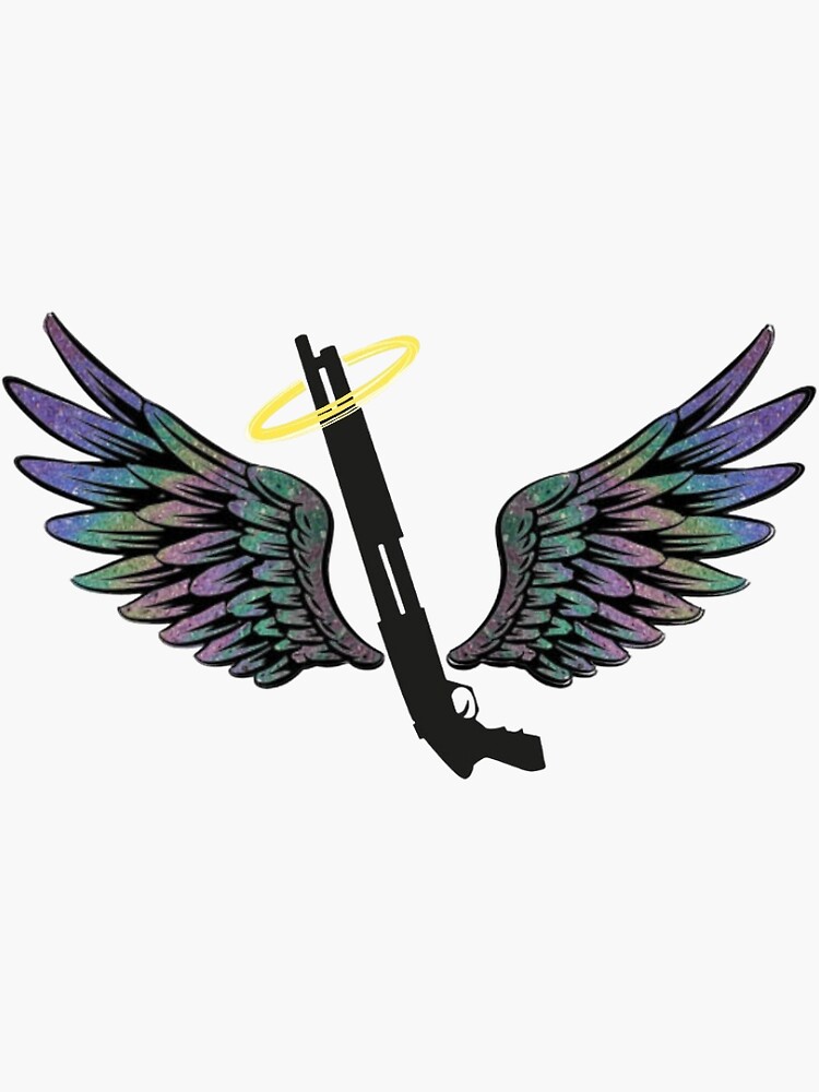 "Angel w/ a Shotgun Oil Spill 3" Sticker for Sale by Aleriya | Redbubble