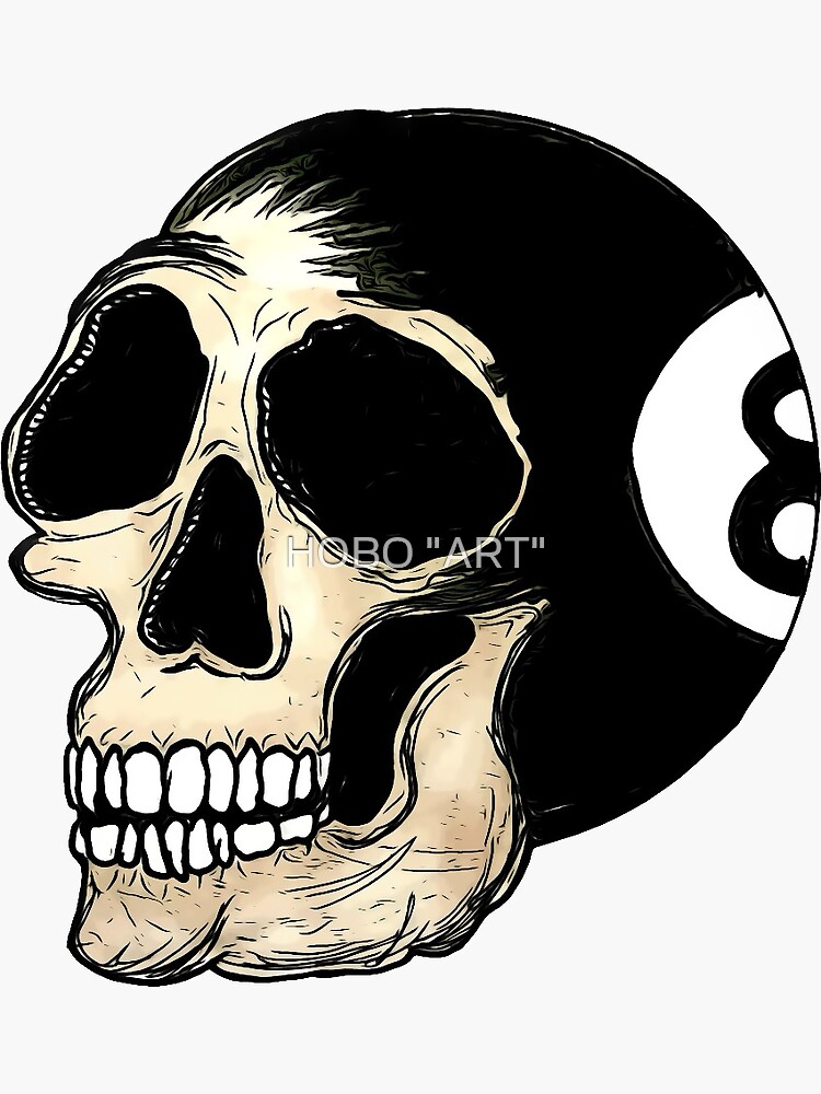 "Skull 8 ball" Sticker for Sale by Art-of-Bishop | Redbubble