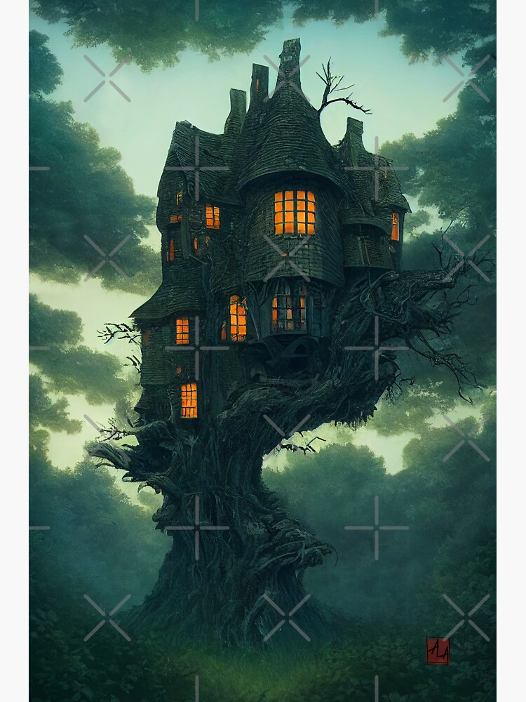 "Horror Tree House" Sticker for Sale by ala-of-art | Redbubble