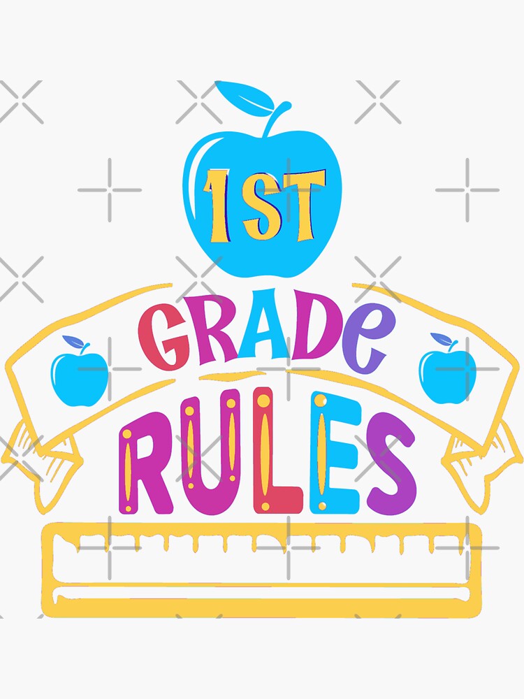 "1st grade rules" Sticker for Sale by Booksinstickers | Redbubble