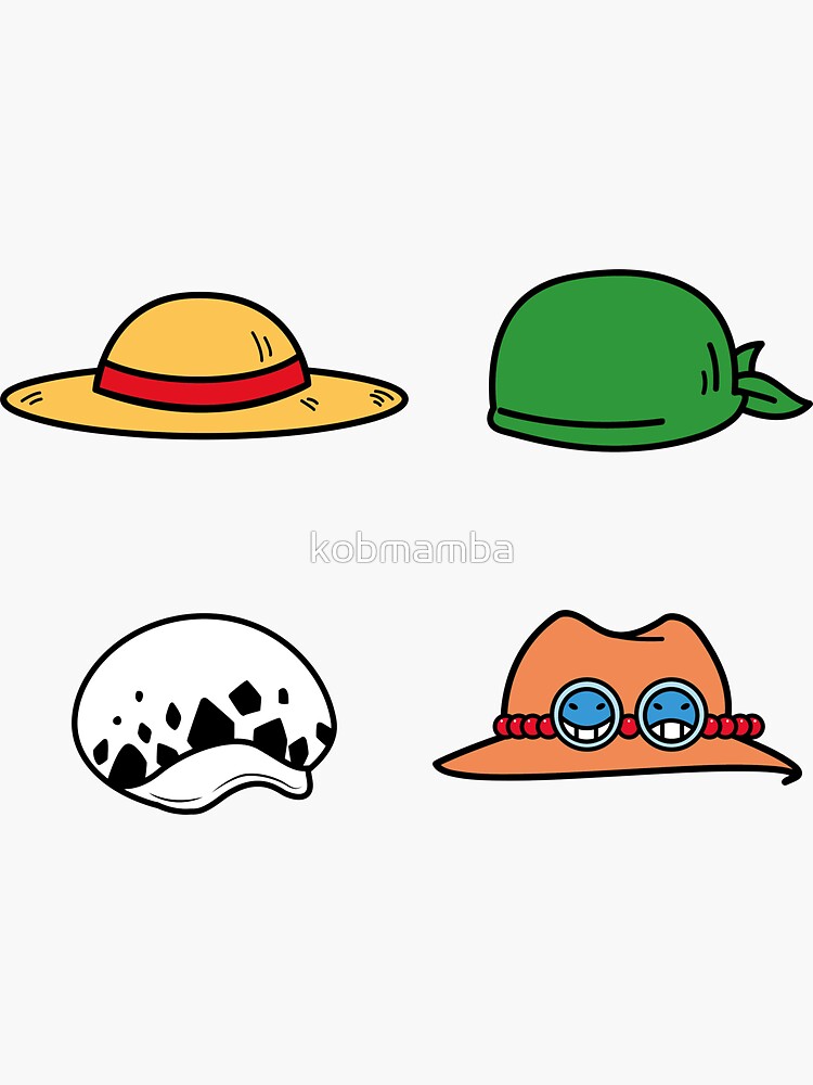 "One Piece Hats" Sticker for Sale by kobmamba | Redbubble