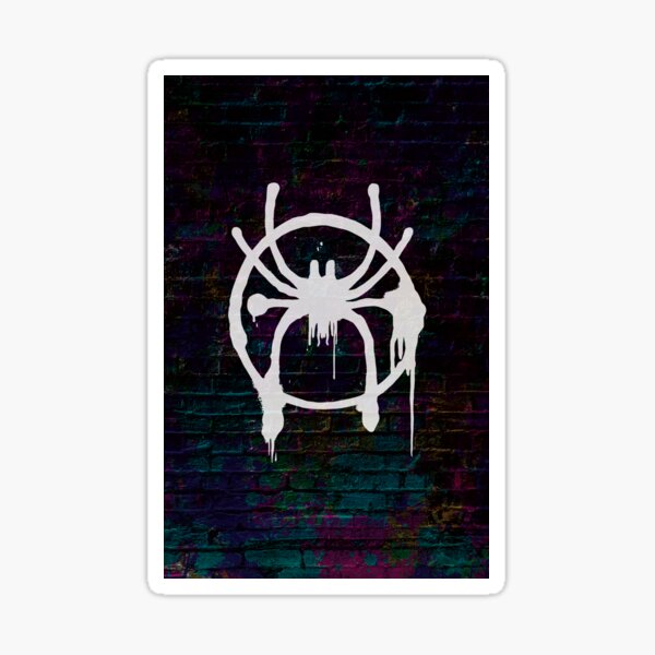 "Miles Morales Spider-Man Logo with Graffiti Wall Background at night ...