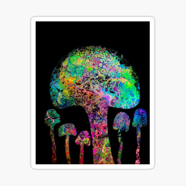 "Trippy Shrooms" Sticker for Sale by JenConArt | Redbubble