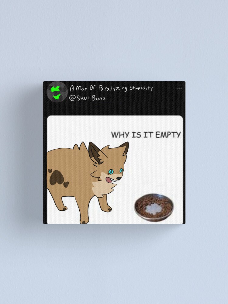 "Skull Bunz Official "WHY IS IT EMPTY" Meme" Canvas Print for Sale by ...
