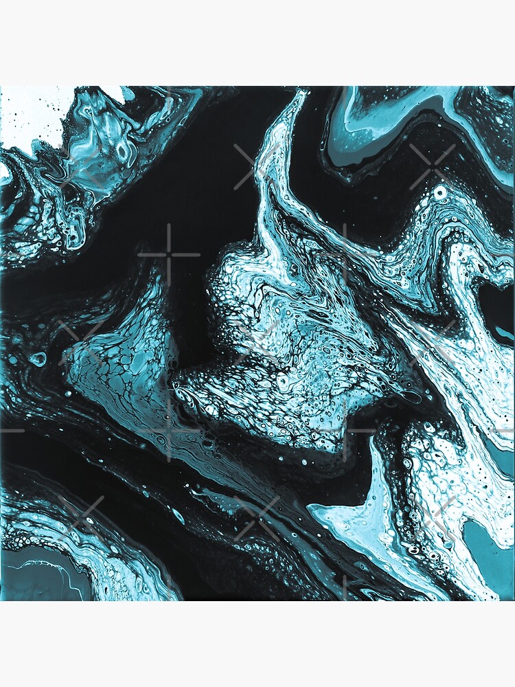 "Inverted Light Blue Wavy Acrylic Pour Art " Poster for Sale by ...
