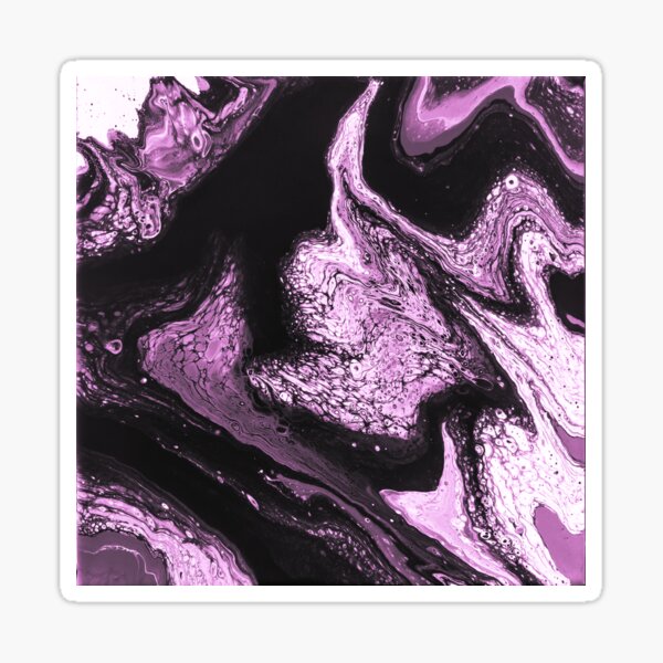 "Inverted Purple Wavy Acrylic Pour Art " Sticker for Sale by ...