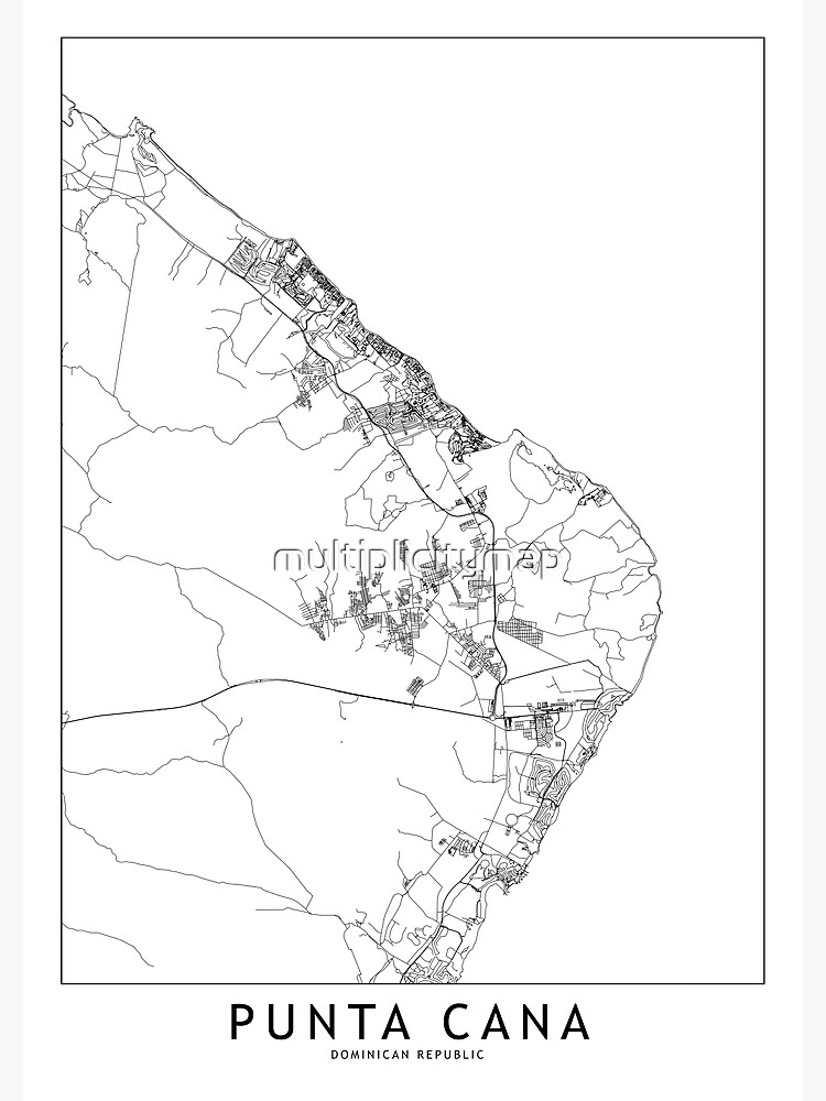 "Punta Cana White Map" Poster for Sale by multiplicitymap | Redbubble