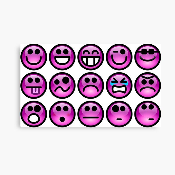 Lienzo «Emojis morados» de edleon | Redbubble