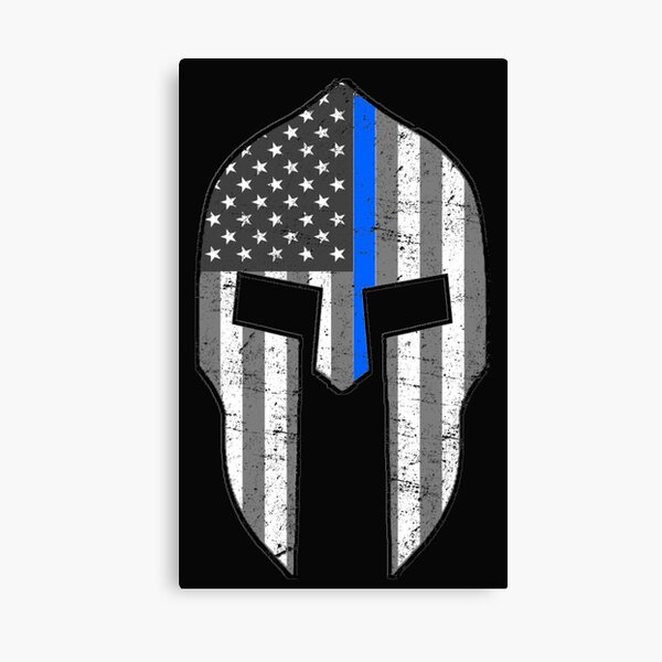 "American Spartan Thin Blue Line " Canvas Print for Sale by Patriot76 ...