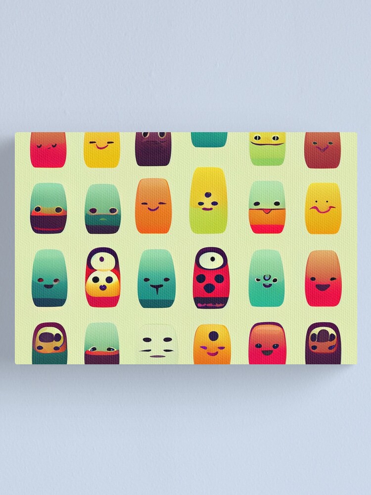 Character Emojis And Emoticons Created By Artificial Intelligence Canvas Print For Sale By