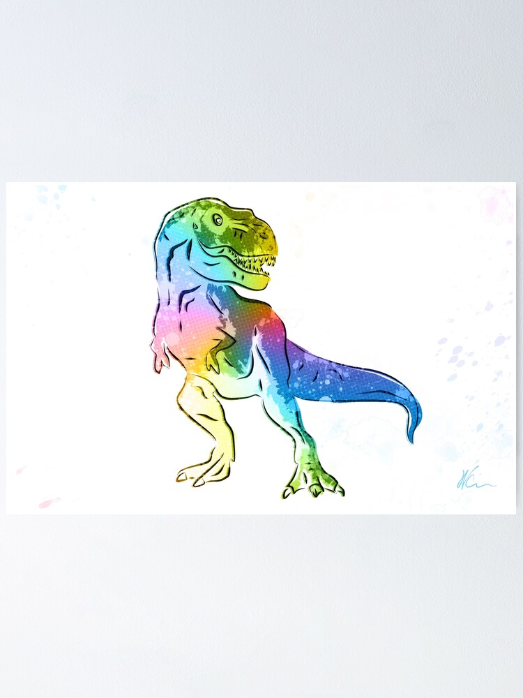 "T-Rex | Rainbow Series | Pop Art" Poster by williamcuccio | Redbubble