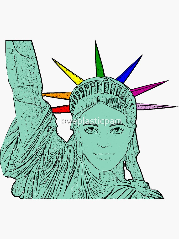"The U.S of Gay! A Unique Rainbow Statue of Liberty! Gay Art/Doll Art ...