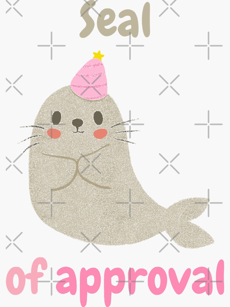 "A Cute Seal of Approval" Sticker for Sale by freshWaterCo | Redbubble