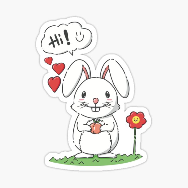 "Hii bunny" Sticker for Sale by FarizCheck | Redbubble