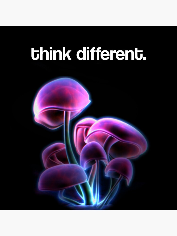 "Mushroom Print “Think Different”" Sticker for Sale by transparentdude ...