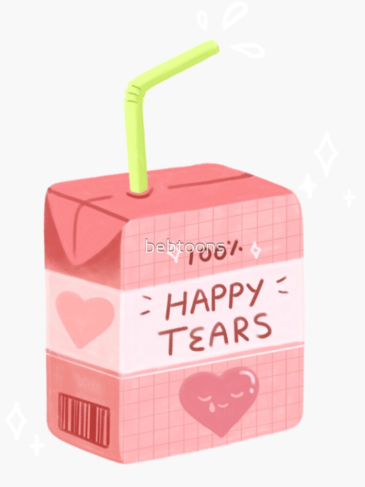 "Happy Tears" Sticker for Sale by bebtoons | Redbubble