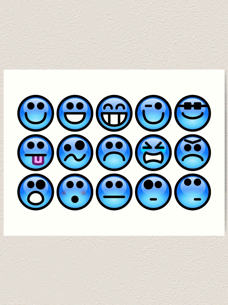 Lámina artística «Emoji Azul» de edleon | Redbubble