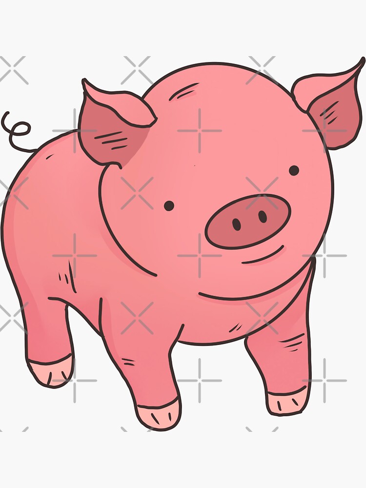 "Cute Cartoon Pink Pig" Sticker for Sale by NovaLion24 | Redbubble