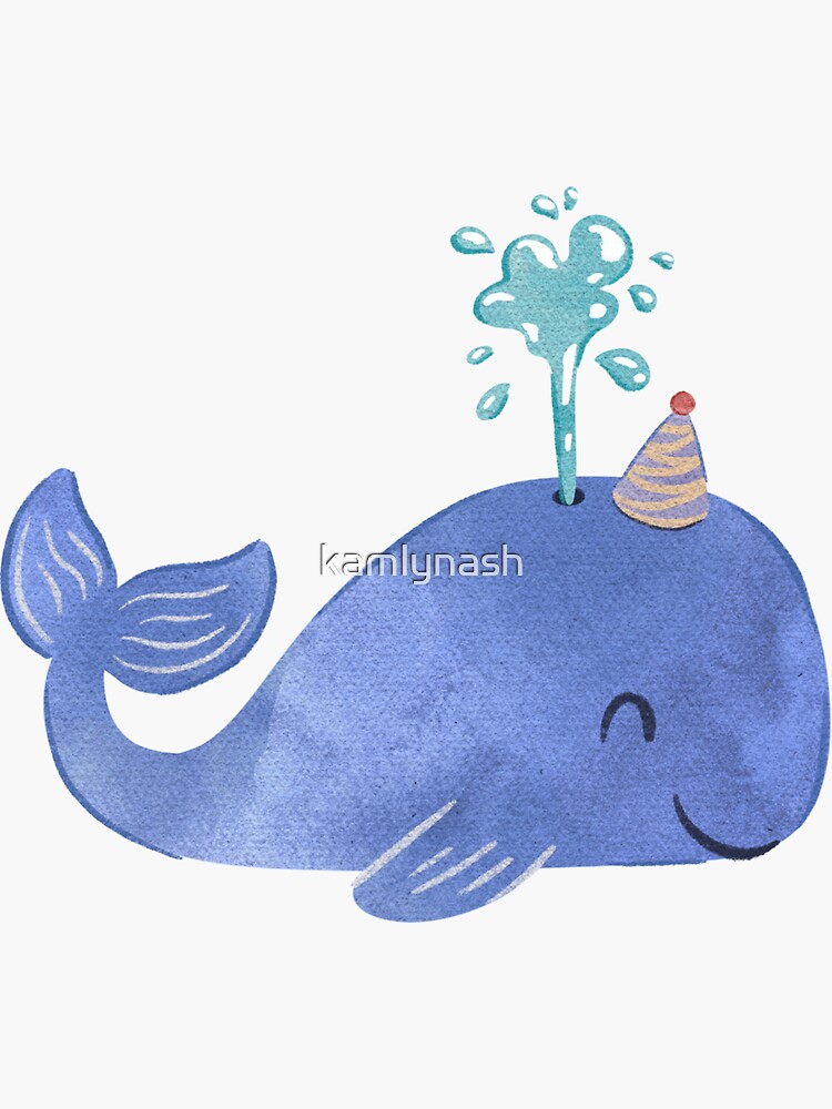 "Aesthetic Whale Party" Sticker for Sale by kamlynash | Redbubble
