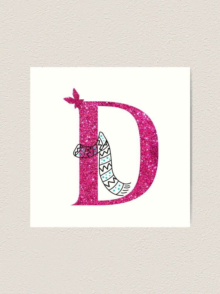 Lámina artística «Letra D - D en purpurina rosa | Nombre con Letra D ...