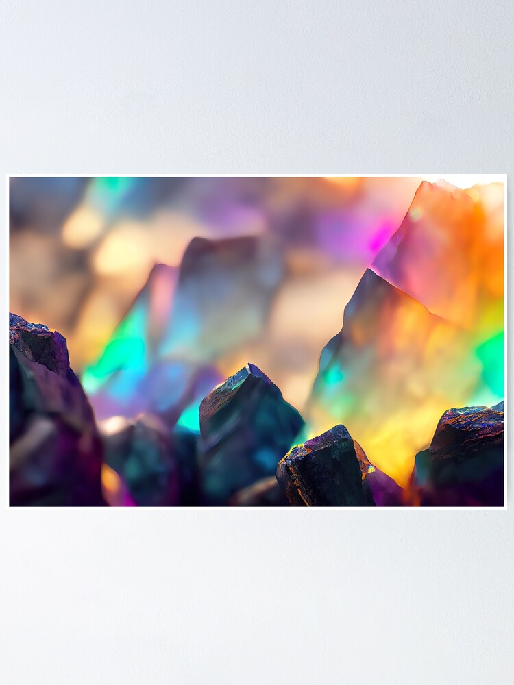 "Digital art of iridescent bismuth rock wall" Poster for Sale by ...