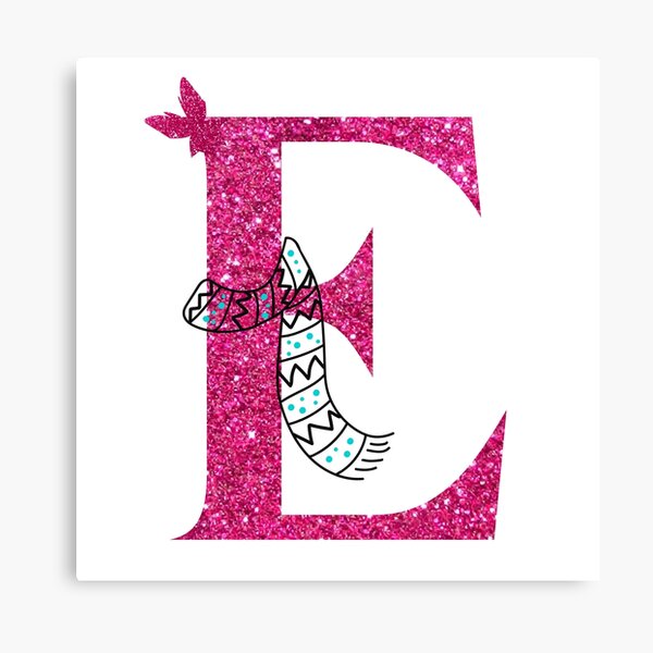Lienzo «Letra E - E en purpurina rosa | Nombre con Letra E | E ...
