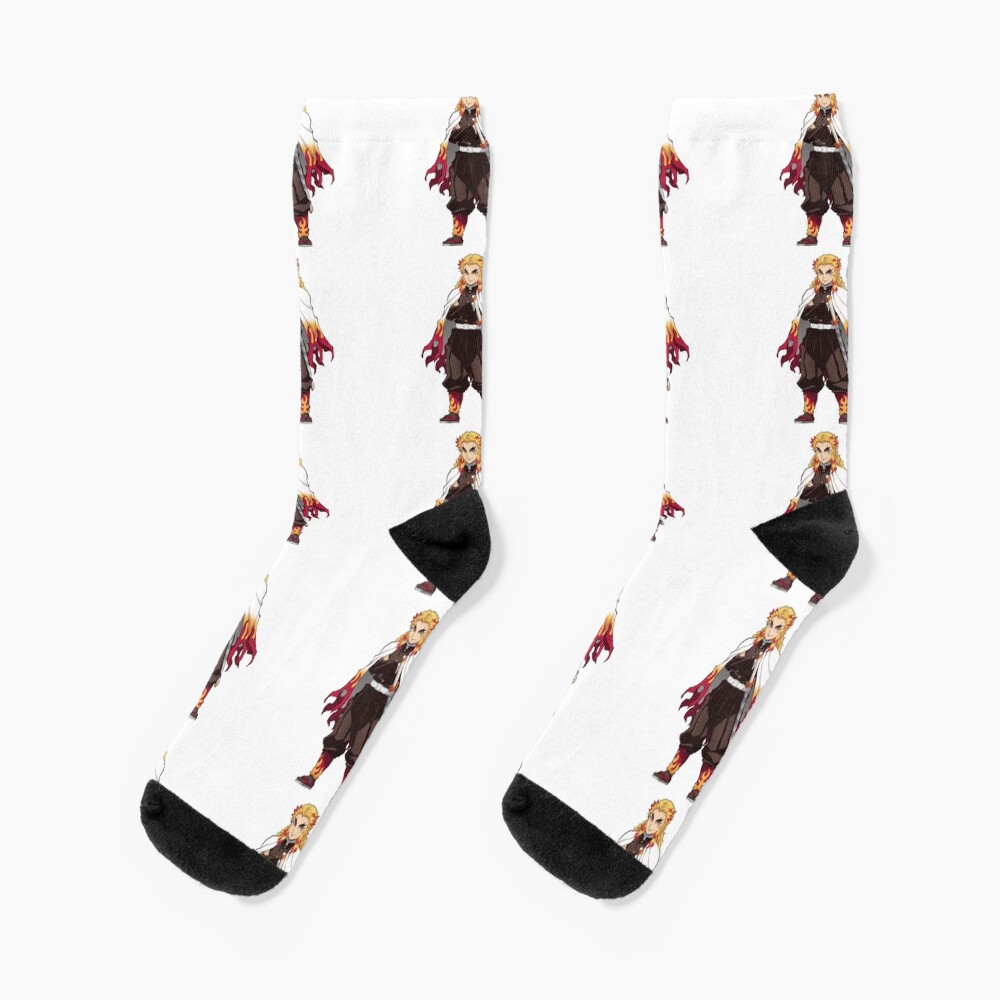 "Demon Slayer Kyojuro Rengoku † , Kyojuro Rengoku † Demon Slayer" Socks ...