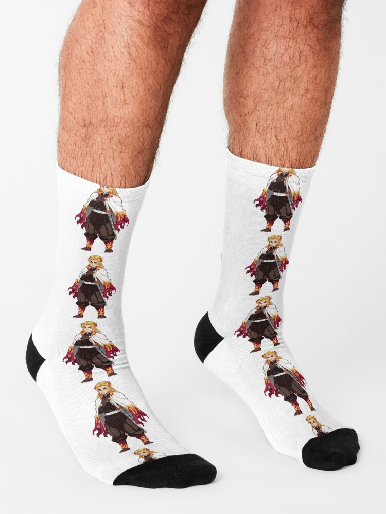 "Demon Slayer Kyojuro Rengoku † , Kyojuro Rengoku † Demon Slayer" Socks ...