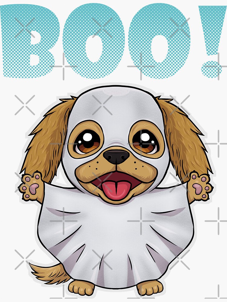 "Boo Ghost Golden Retriever Puppy | Halloween Puppy | Gold" Sticker for ...