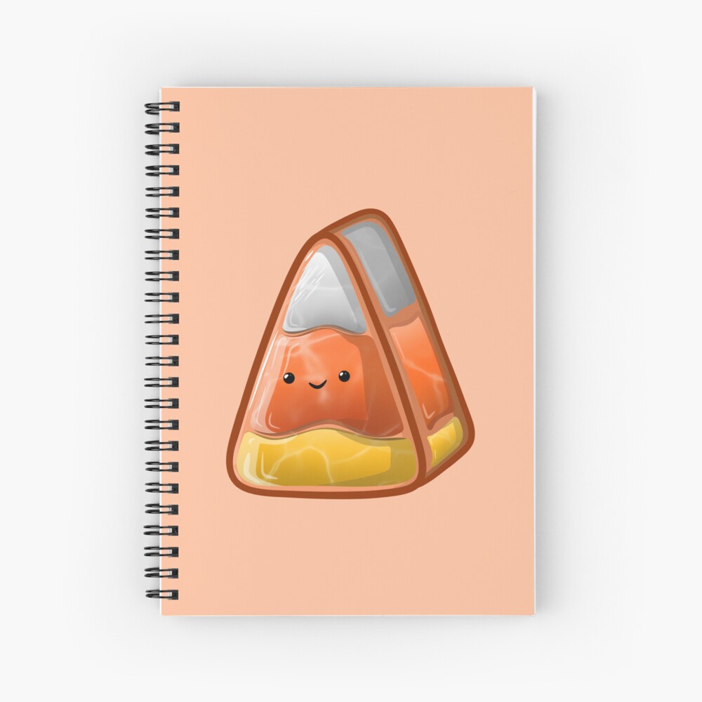 "Halloween Candy Corn Aesthetic Drink Art With Kawaii Face" Spiral ...
