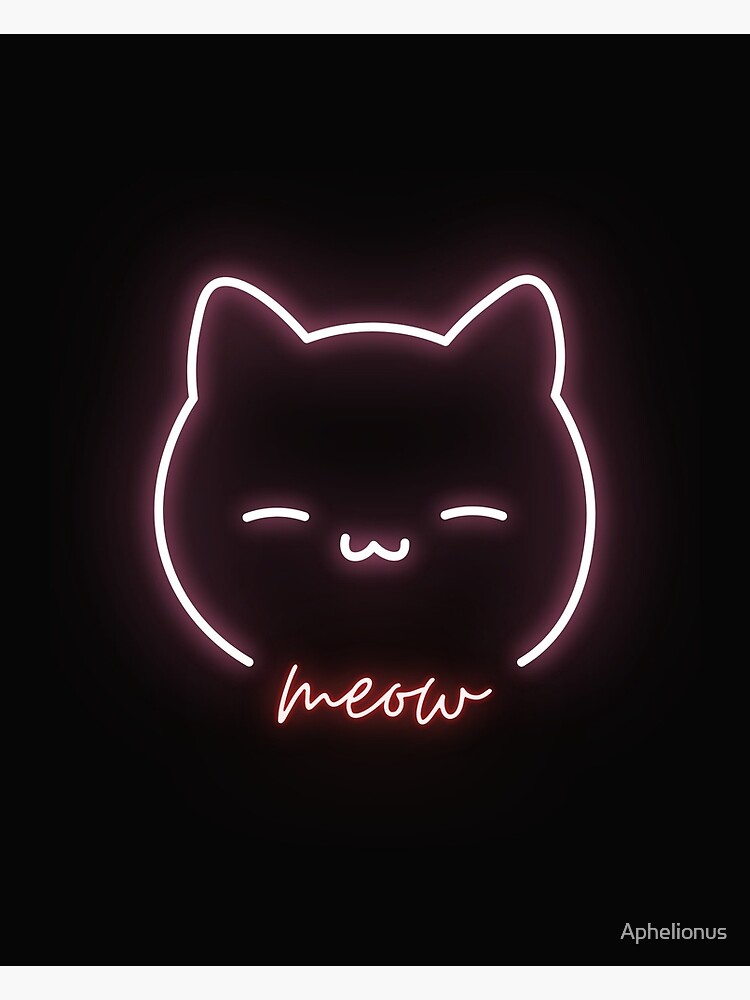 "Cut Neon Meow" Poster for Sale by Aphelionus | Redbubble