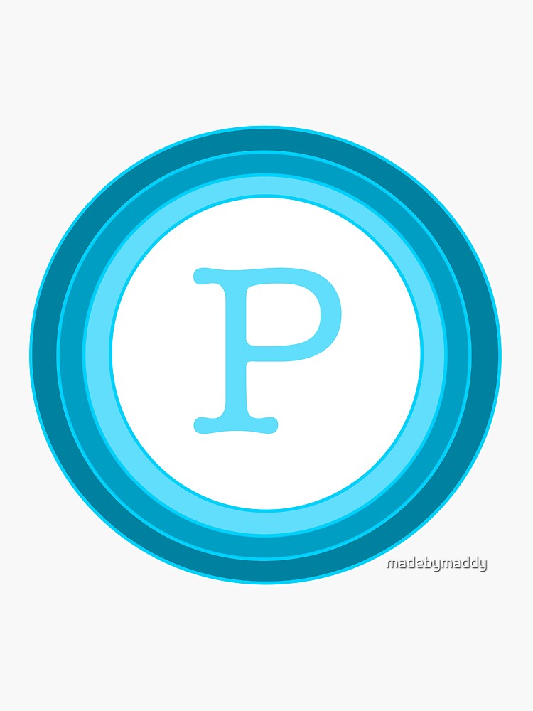 "Blue letter P" Sticker for Sale by madebymaddy | Redbubble