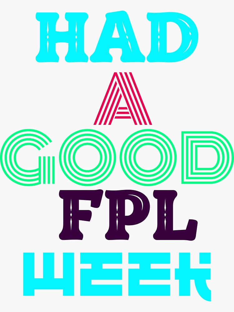"Had a Good FPL Week fpl manager white background design" Sticker for ...