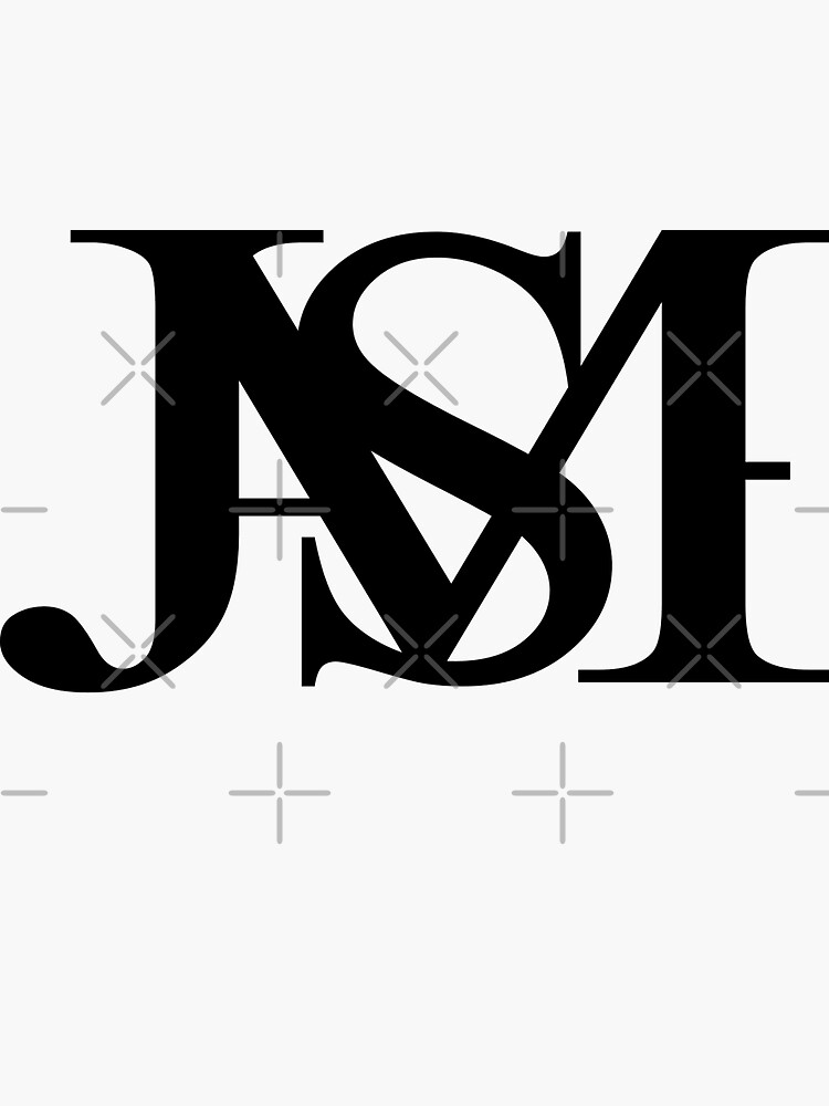 "Monogram logo James drawing" Sticker for Sale by Blondiabshop | Redbubble