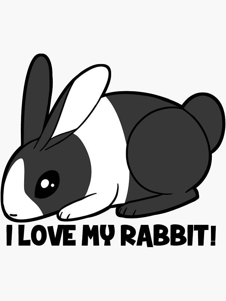 "I Love my Rabbit!" Sticker for Sale by Draikinator | Redbubble
