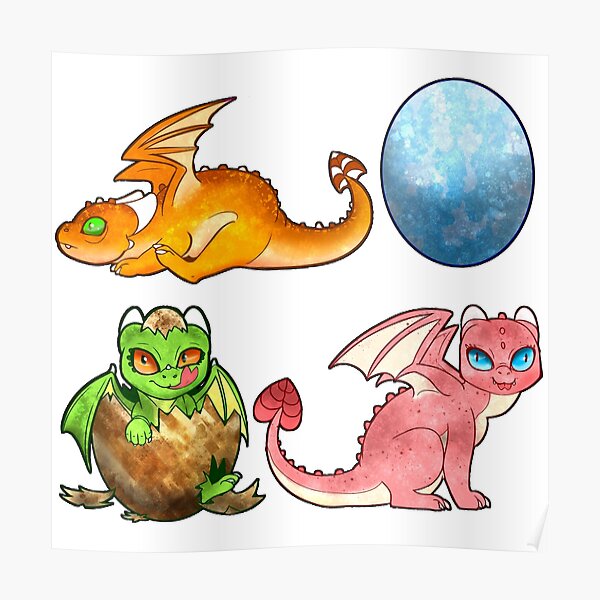 "Derpy Baby Dragons" Poster for Sale by MariaDracona | Redbubble