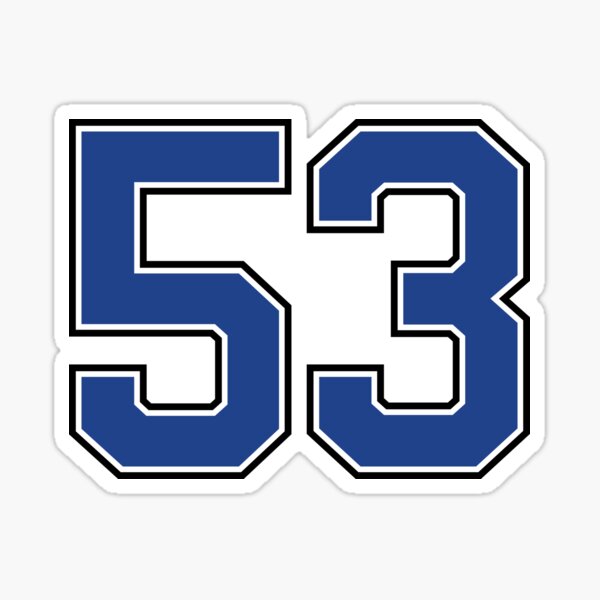 "Number 53 lucky sports jersey fifty three" Sticker for Sale by ...