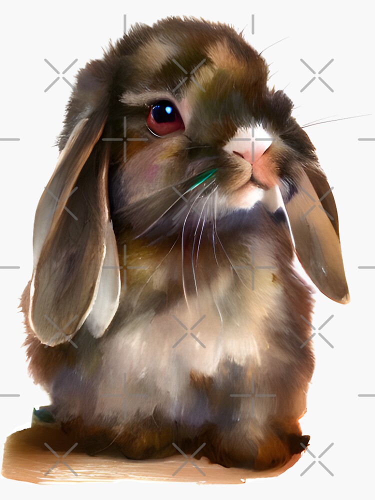 "Brown Ink Grey Mini Lop Rabbit American Rabbit Sitting Innocently ...
