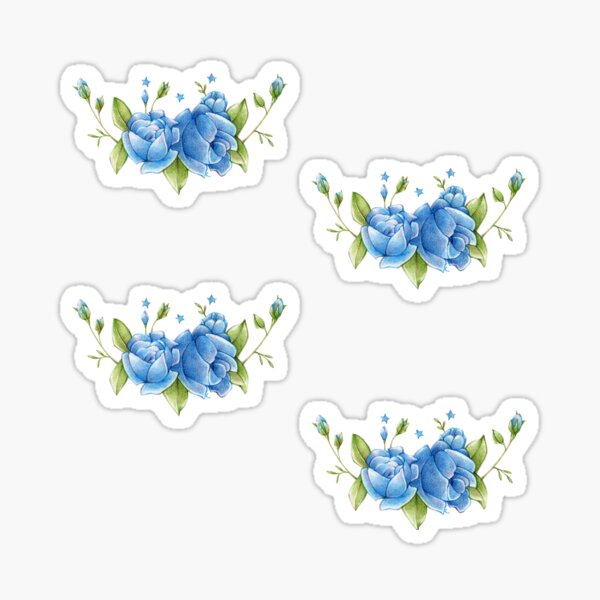 "Four Blue Roses" Sticker for Sale by GhostlyNature | Redbubble