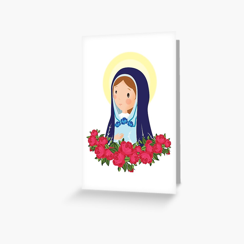 "Virgen Maria. Rosas " Greeting Card by AlMAO2O | Redbubble