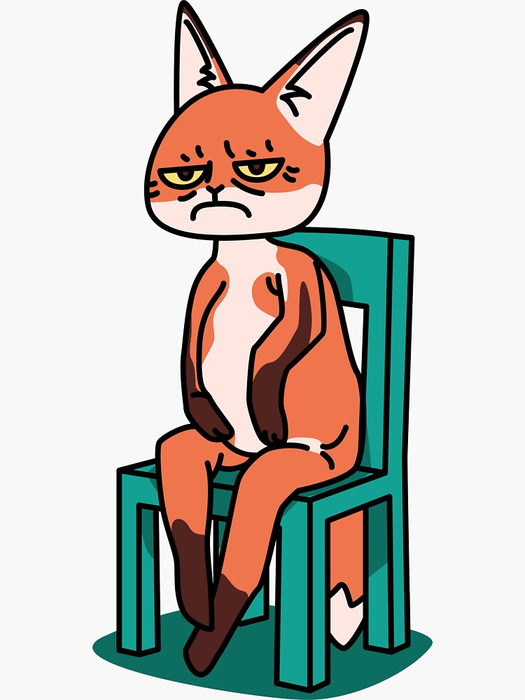 "Bored Fox sitting on a chair Phone & tablet cases, tote bag & sticker ...