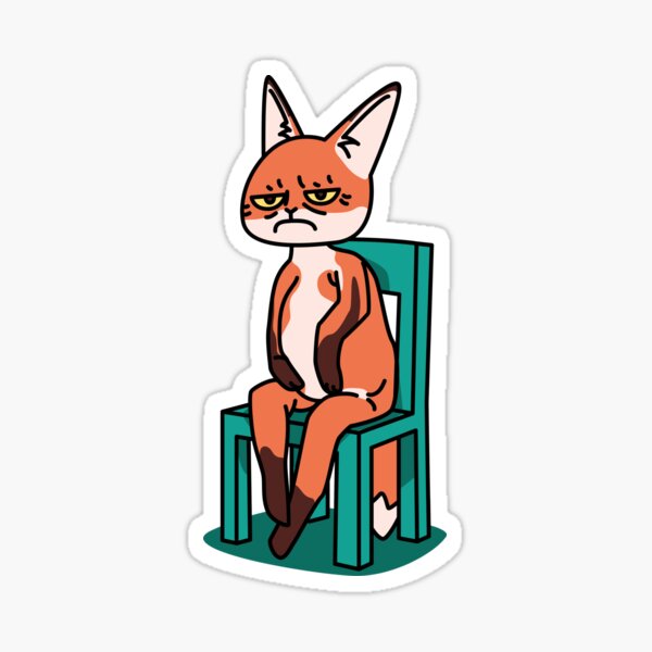"Bored Fox sitting on a chair Phone & tablet cases, tote bag & sticker ...