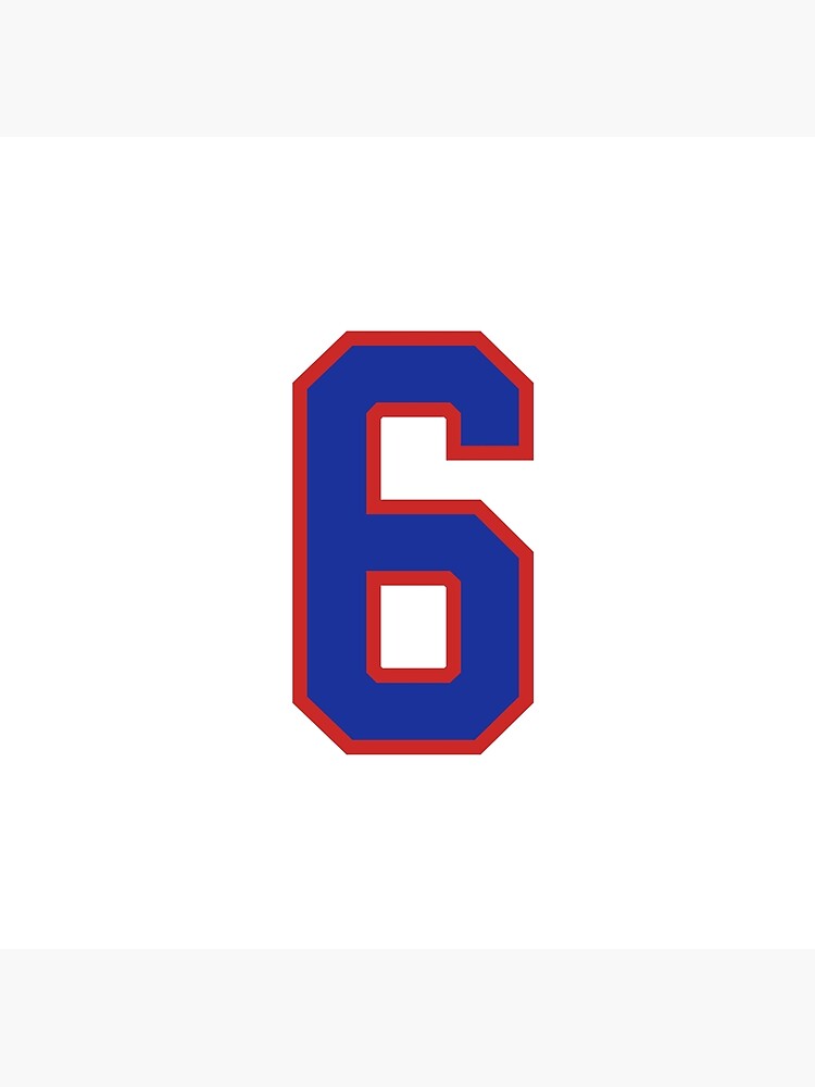 "Number 6 blue red sports jersey six" Poster for Sale by LoveIsColorful ...