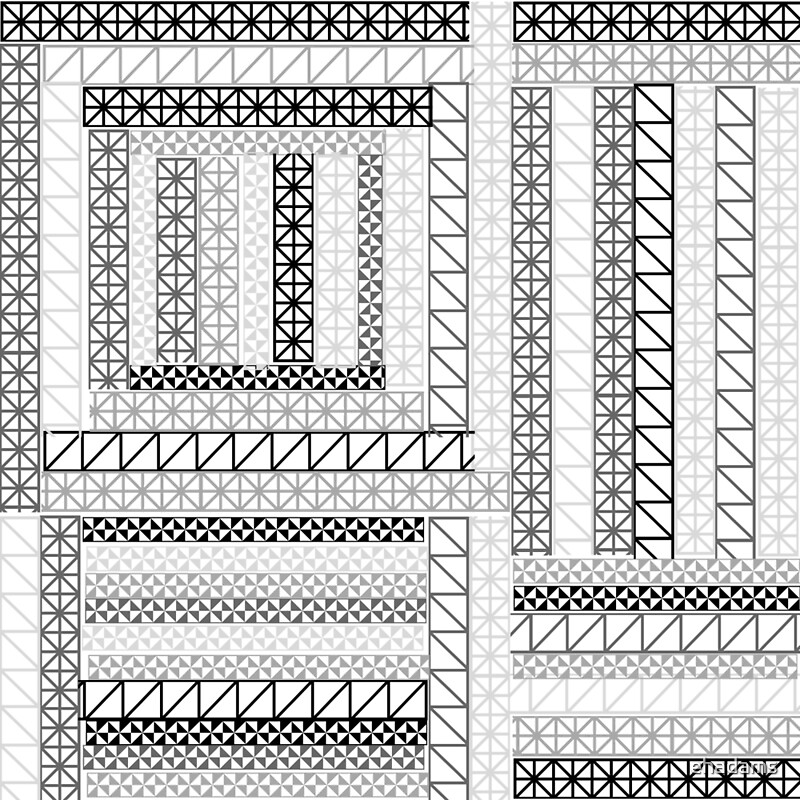 "Geometric Black, White and Grey Lines" by ehadams | Redbubble