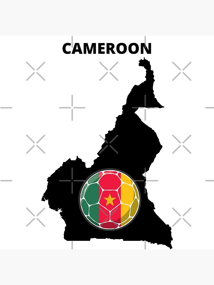 "Cameroon Map with Soccer Ball and Colors of the Cameroonian Flag Qatar ...