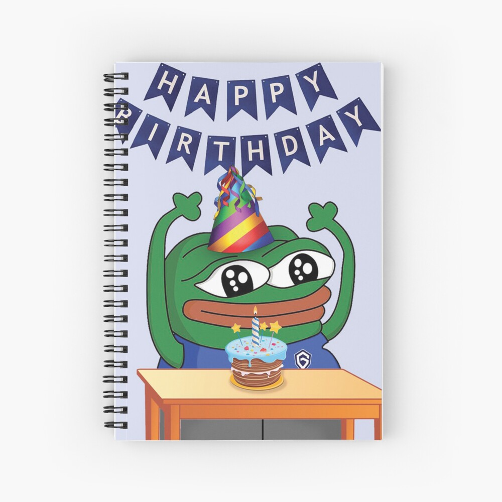 "Birthday Pepe the Frog Apu meme" Spiral Notebook for Sale by ...