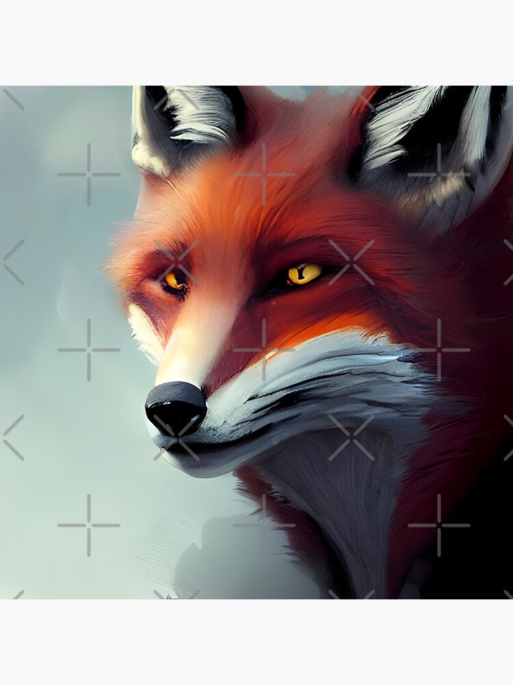 "Cute fox face" Sticker for Sale by valloj | Redbubble
