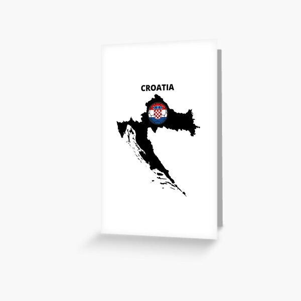 "Map of Croatia with Soccer Ball and colors of the Croatian Flag World ...